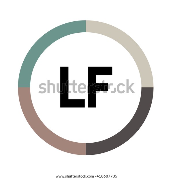 Lf Letters Four Colors Abstract Background Stock Vector (Royalty Free ...