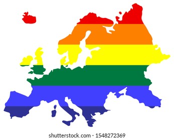 Lgbt Flag Map Europe Vector Stock Vector (Royalty Free) 1548272369 ...