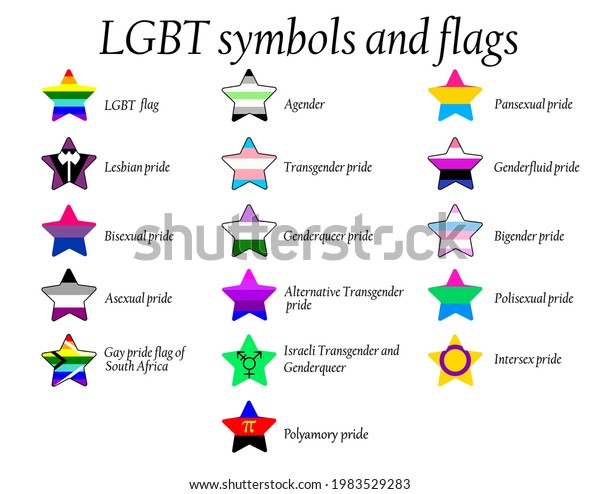 Lgbt Official Pride Flag Collection Lesbian เวกเตอร์สต็อก ปลอดค่า