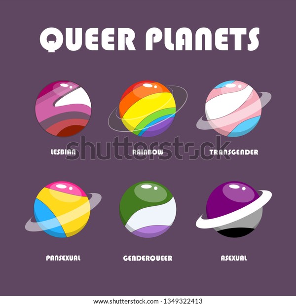 Lgbt Pride Icons Set Form Planets Stock Vector (Royalty Free ...