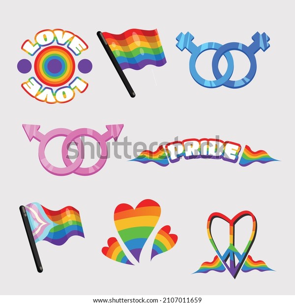 Lgbt Pride Symbols Vector Icon Colorful Stock Vector (Royalty Free ...