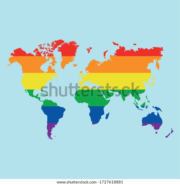 Lgbt Pride World Map Rainbow Colors Stock Vector (Royalty Free ...