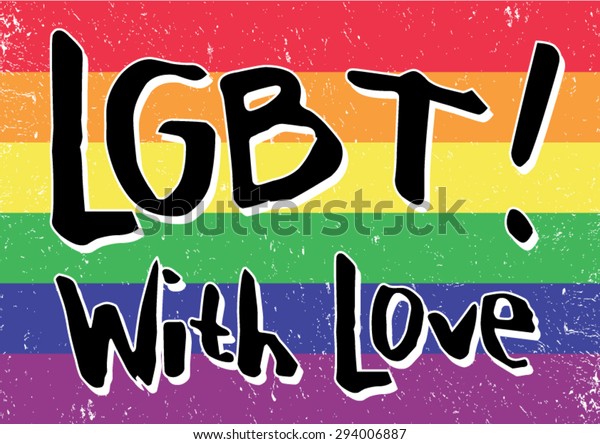 Lgbt Rainbow Colors Lgbt Slogan Vector: เวกเตอร์สต็อก (ปลอดค่าลิขสิทธิ์ ...