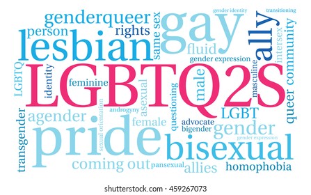Lgbtq2s Word Cloud On White Background Stock Vector (Royalty Free ...