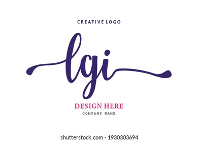Lgi Lettering Logo Simple Easy Understand Stock Vector (Royalty Free ...
