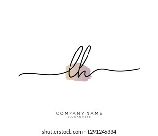 Lh L H Initial Handwriting Logo Stock Vector (Royalty Free) 1291245334 ...