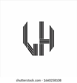 Lh Logo Monogram Outline Style Linked Stock Vector (Royalty Free ...