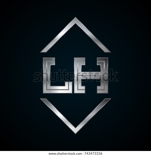 Lh Monogram Metal Logo Silver Logo Stock Vector (Royalty Free ...