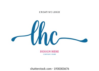 Lhc Lettering Logo Simple Easy Understand Stock Vector (Royalty Free ...