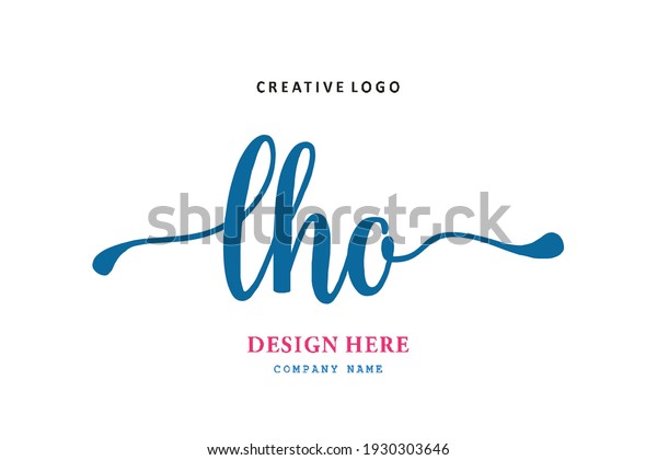Lho Lettering Logo Simple Easy Understand Stock Vector (Royalty Free ...