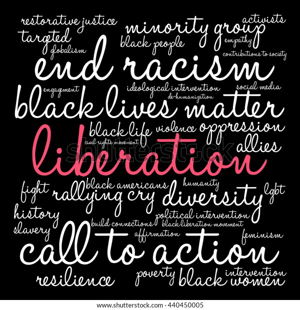 Liberation Word Cloud On Black Background Stock Vector (Royalty Free ...
