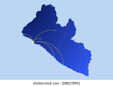 Liberia Concept Map Illustration Liberia Internet Stock Vector (Royalty ...