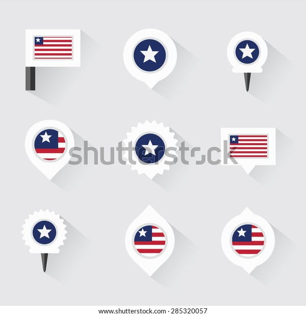 Liberia Flag Pins Infographic Map Design Stock Vector (Royalty Free ...