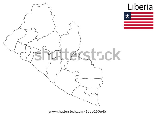 Liberia Map Drawing Stock Vector (Royalty Free) 1355150645 | Shutterstock