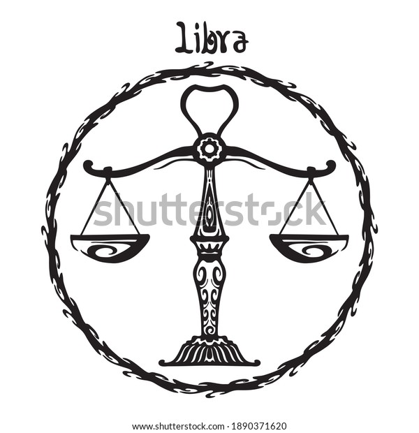 Libra Zodiac Sign Design Form Illustration Stock Vector (Royalty Free ...