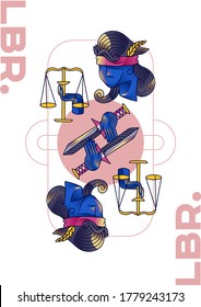 Libra Zodiac Sign Vector Illustration Stock Vector (Royalty Free ...
