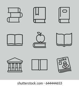 Library Icons Set Set 16 Library Stock Vector (Royalty Free) 617651399