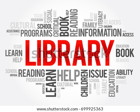 Library Word Cloud Collage Education Concept Stock Vector (Royalty Free ...