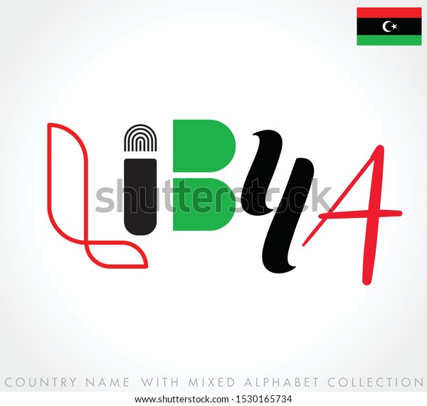 Libya Country Name Mixed Alphabets Isolated Stock Vector (Royalty Free ...