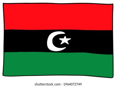 Libya Flag Doodle Hand Drawing Sketch Stock Vector (Royalty Free ...