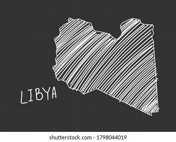 Map Libya Drawing Map On Blackboard Stock Vector (Royalty Free ...