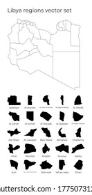 Libya Map Shapes Regions Blank Vector Stock Vector (Royalty Free ...