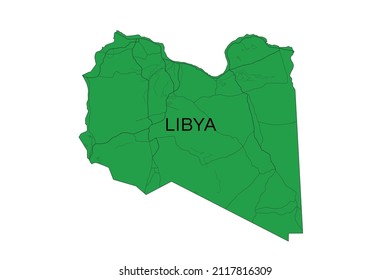 Libya Maps Drawing Color Illustration Vector Stock Vector (Royalty Free ...