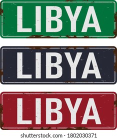 Libya Metal Road Sign Vector Illustration Stock Vector (Royalty Free ...