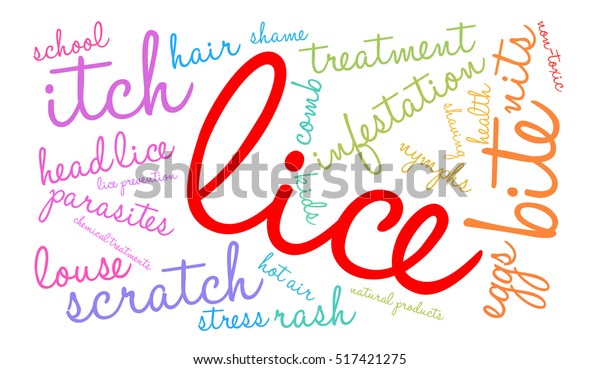 Lice Word Cloud On White Background Stock Vector (Royalty Free ...
