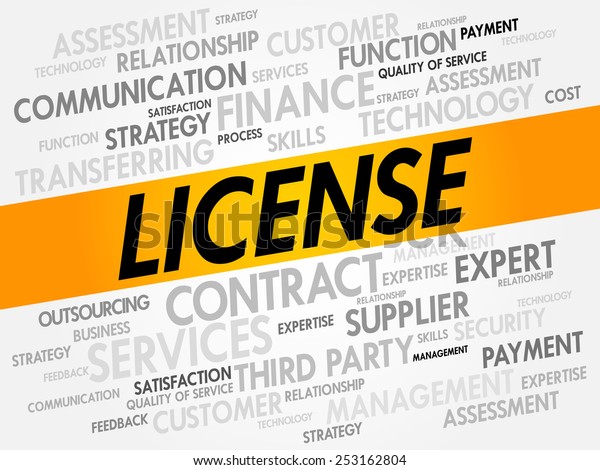 License Word Cloud Business Concept Stock Vector (Royalty Free ...
