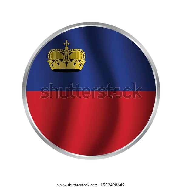 Liechtenstein Glossy Button Flag Round Flag Stock Vector (Royalty Free ...