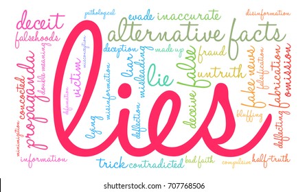 Lies Word Cloud On White Background Stock Vector (Royalty Free ...