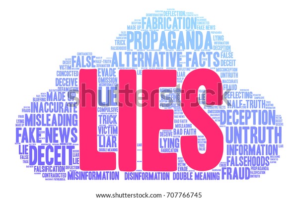 Lies Word Cloud On White Background Stock Vector (Royalty Free ...