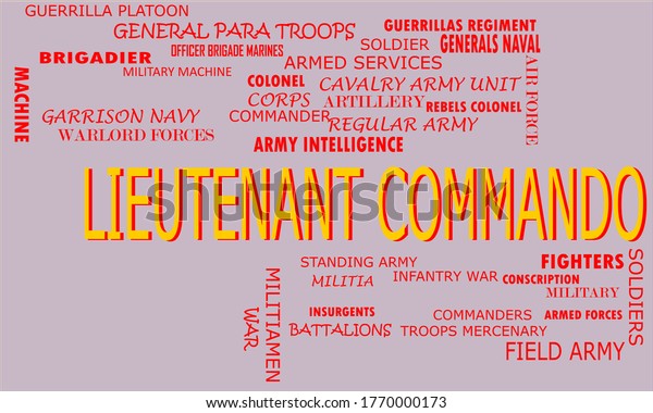 Lieutenant Commando Word Displayed Yellow Color Stock Vector (Royalty ...
