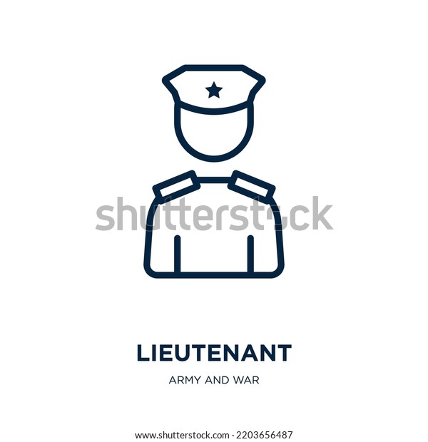 Lieutenant Icon Army War Collection Thin Stock Vector (Royalty Free ...