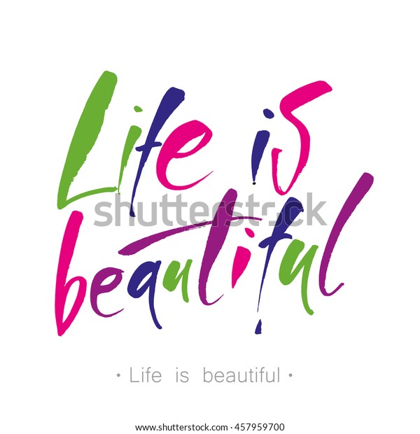 Life Beautiful Calligraphy Phrase Greetings Cards Stock Vector (Royalty ...