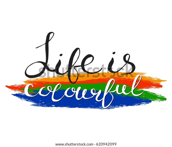 Life Colourful Vector Lettering Vector Spots Stock Vector (Royalty Free ...