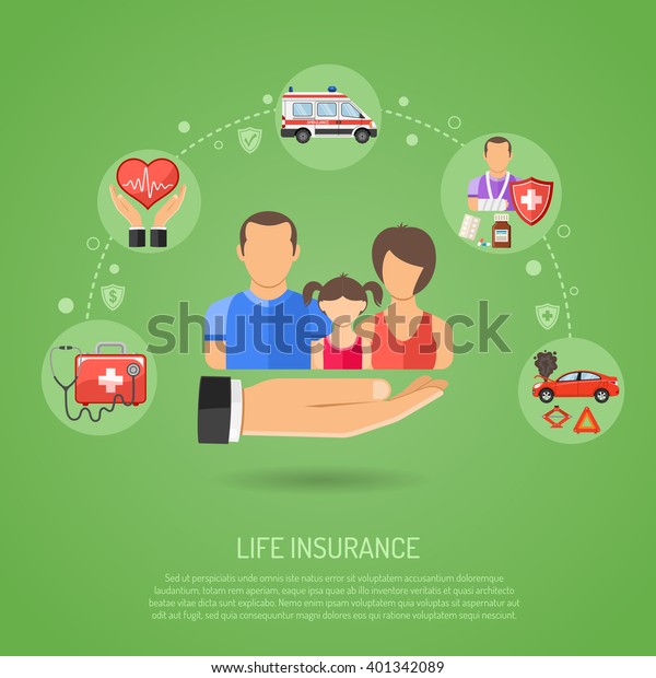 Life Insurance Service Concept Web Site Stock Vector (Royalty Free ...
