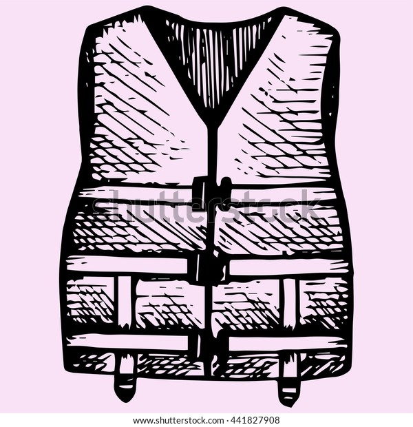 Life Jacket Doodle Style Sketch Illustration Stock Vector (Royalty Free ...