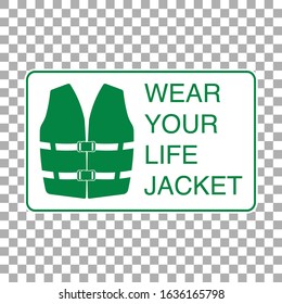 Life Jacket Notice Sign Vector Illustration Stock Vector (Royalty Free ...