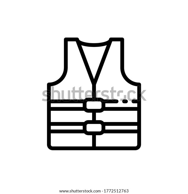 Life Jacket Outline Icons Vector Illustration Stock Vector (Royalty ...