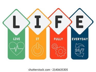 Life Live Fully Everyday Acronym Business Stock Vector (Royalty Free ...