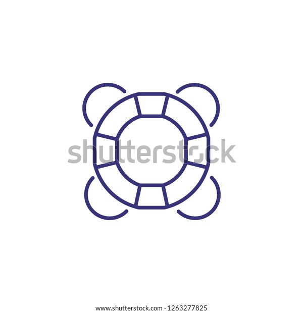 Life Ring Line Icon Illustration Life Stock Vector (Royalty Free ...