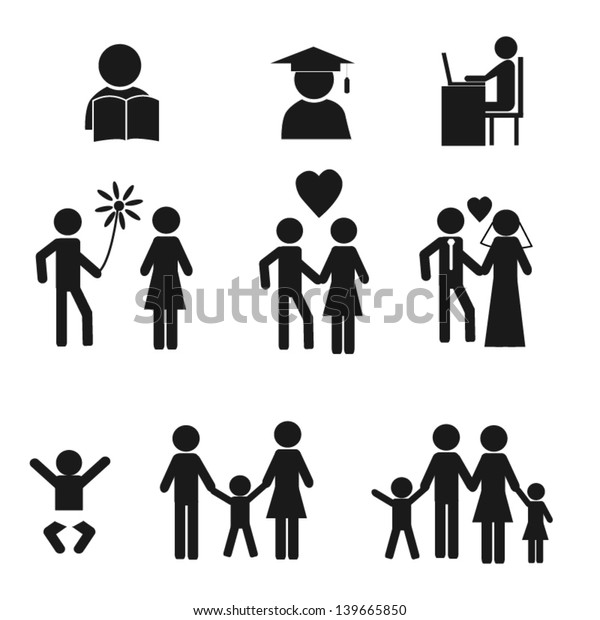Vector de stock (libre de regalías) sobre Life Stage Icon Concept139665850