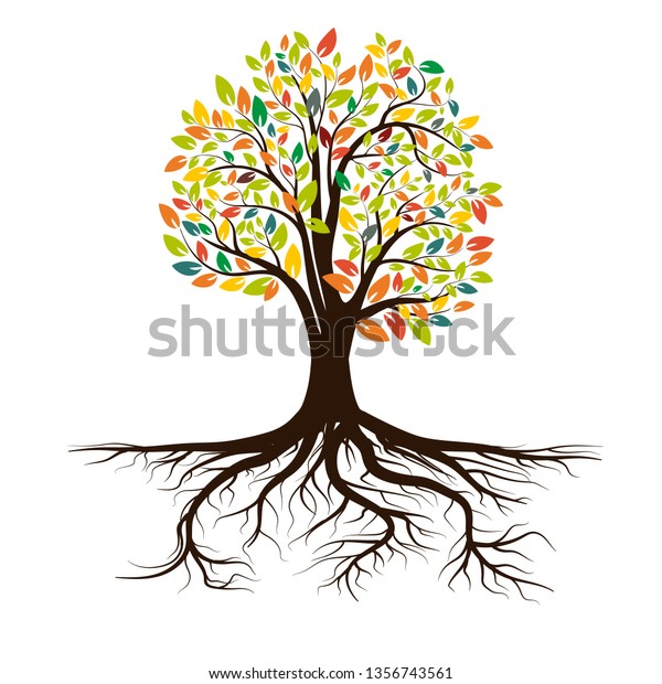 Life Tree Roots Vector Illustration Icon Stock Vector (Royalty Free ...