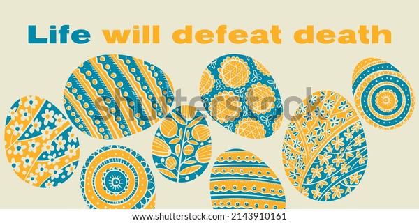 Life Will Defeat Death Easter Slogan Stock Vector (Royalty Free ...