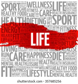 Life Word Cloud Background Health Concept Stock Vector (Royalty Free ...