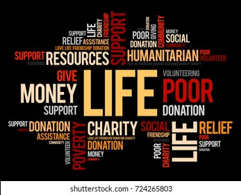Life Word Cloud Collage Concept Background Stock Vector (Royalty Free ...