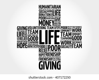 Life Word Cloud Collage Cross Concept Stock Vector (Royalty Free ...