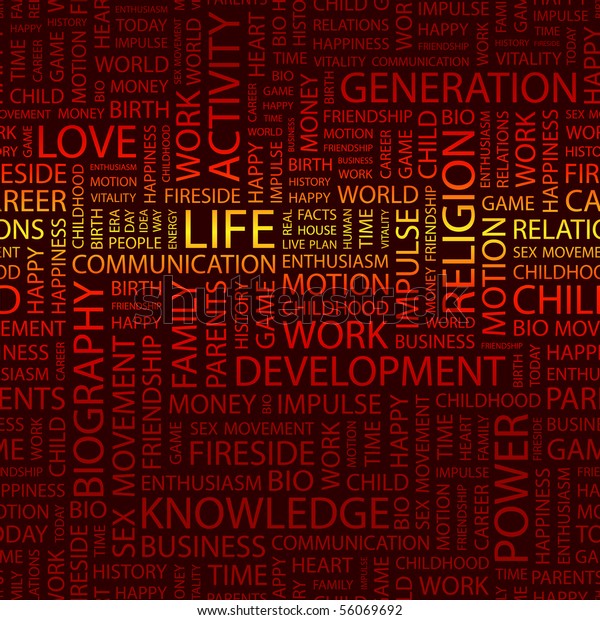 Life Word Collage Illustration Different Association Stock Vector ...